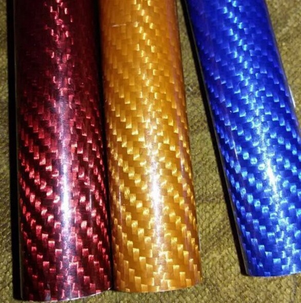 red yellow gold blue Colorful carbon fiber tubes carbon fiberglass tubing