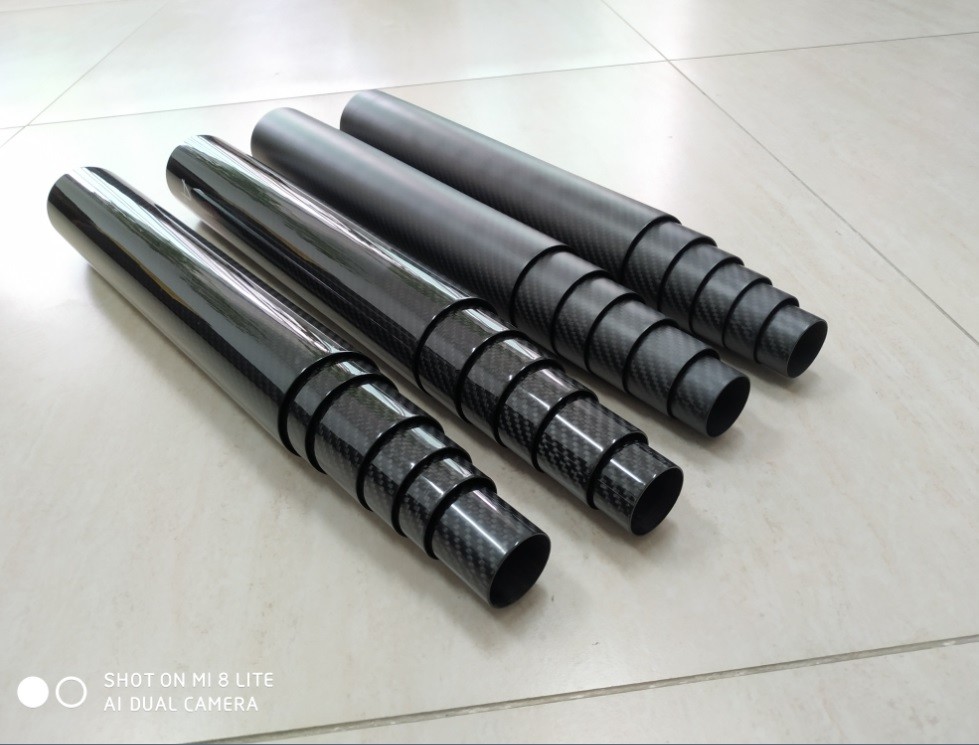 Glossy and Matte foldable Collapsible Scalable carbon fiber tubing rod