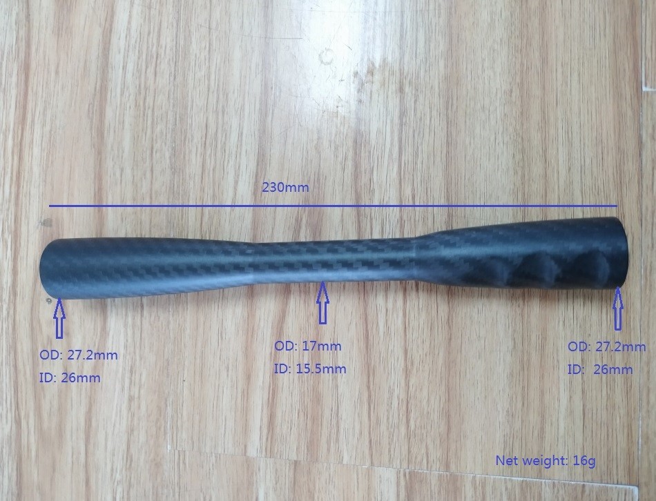 230mm 9" length carbon fiber taper tube diy fishing rod handle long ...