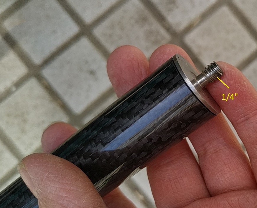 carbon fiber tube/sticks with 1/4 inch-20 UNC thread for camera ...