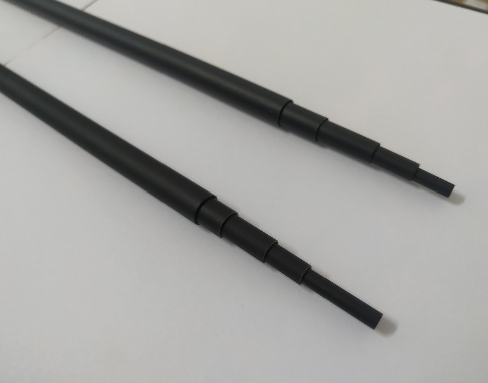 Black color Custom Portable Telescopic Fiberglass Poles frp tube for ...